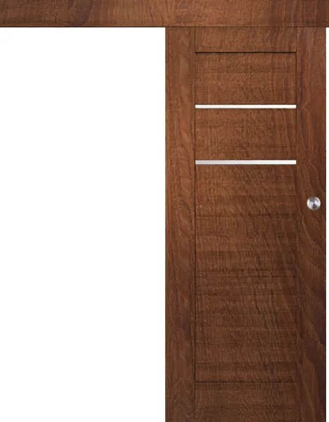 posuvné interiérové dveře na stěnu vasco doors IBIZA model 3 Průchozí rozměr: 70 x 197 cm, Orientace dveří: Levé dveře, Dekor: Ořech columbia