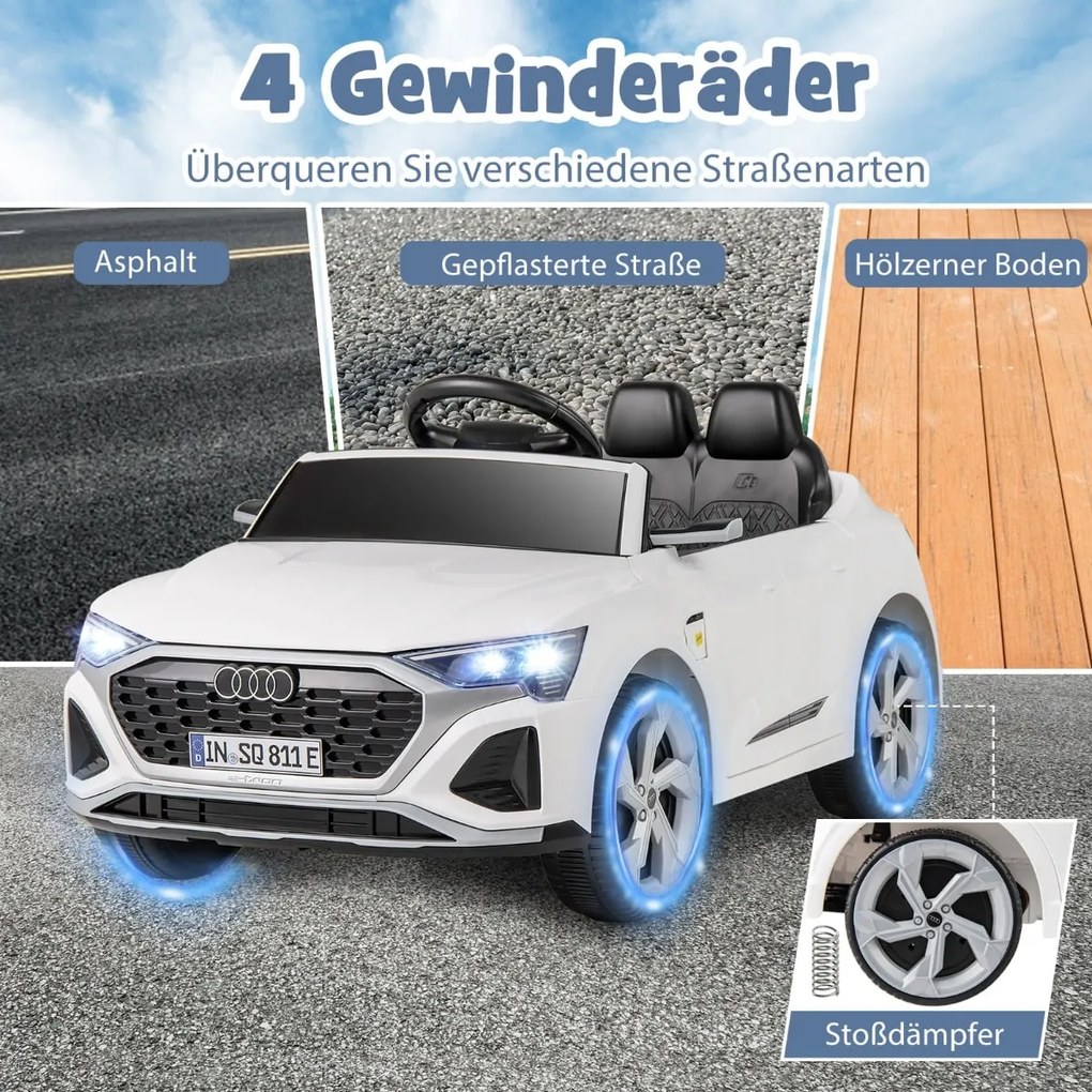 Costway Licencované elektrické vozidlo Audi SQ8 Dětské auto 12-V s – bílý