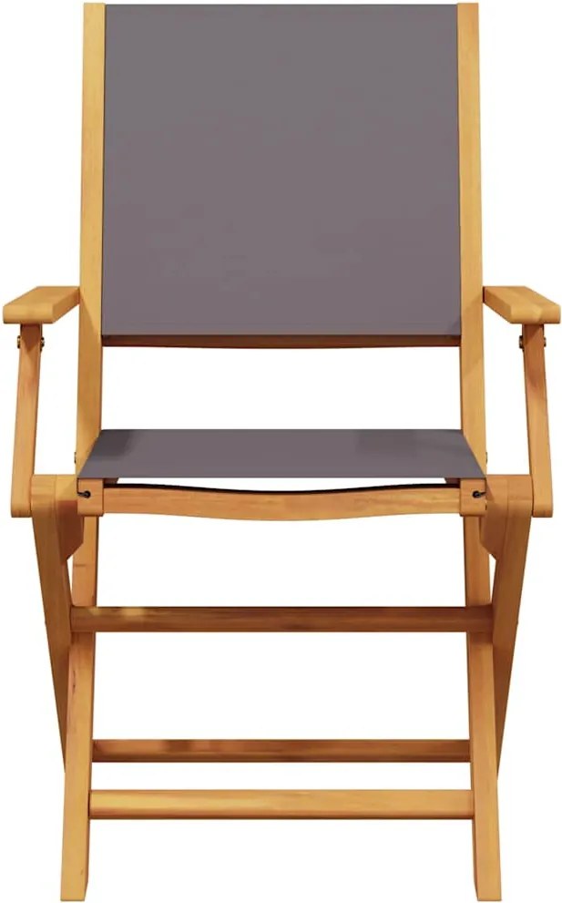 3dílný bistro set antracitový textil a masivní dřevo 3281881