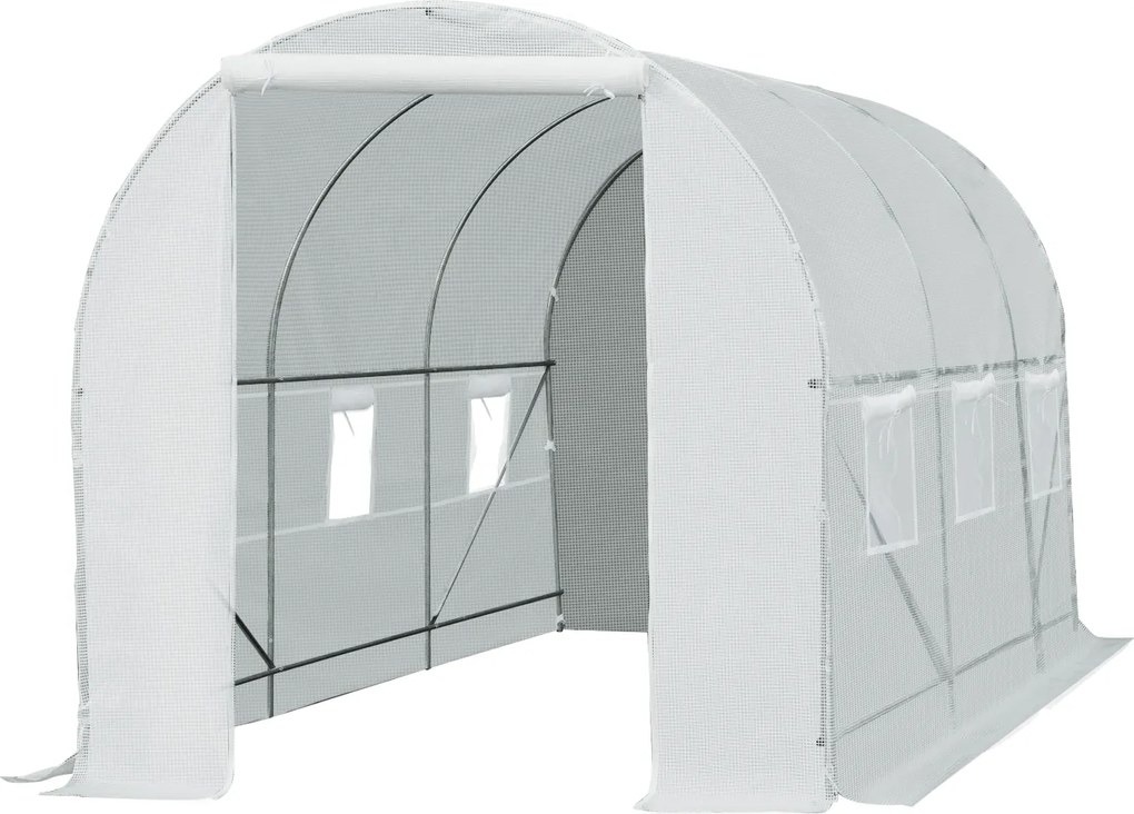 Fóliový skleník Outsunny 450x200x200 cm, robustní skleník s fólií odolnou proti UV záření | Aosom.de