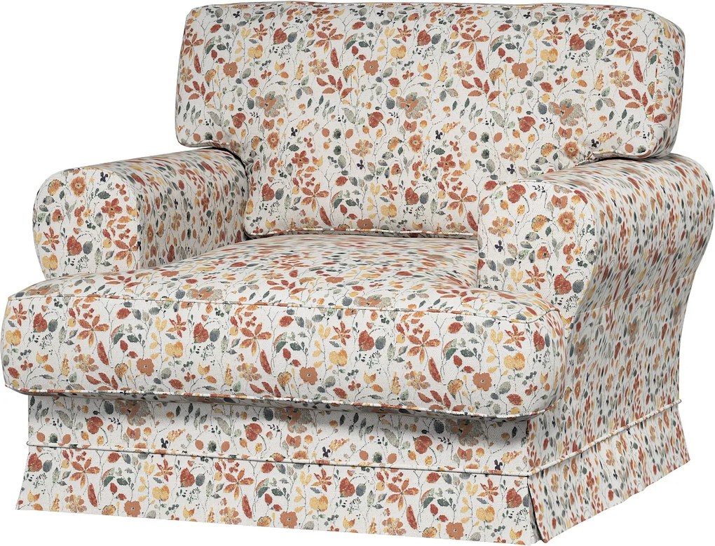 Potah na křeslo IKEA Ekeskog barva oranžová látka pletený vzor, vzorované