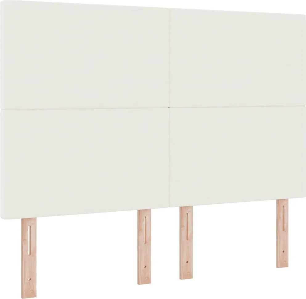 Postel s boxspringem s čelo Krémová a bílá 160 x 200 cm 3337565