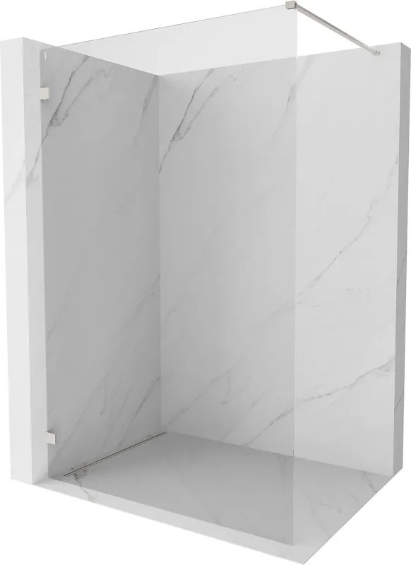 Mexen Lunar sprchová stěna levá 140 x 200 cm, 8mm čiré sklo, broušená ocel, 830-140-000-97-00-L