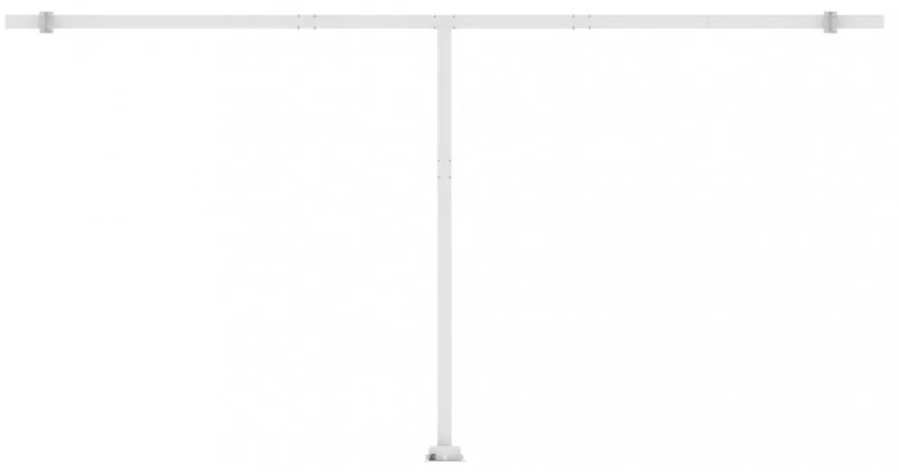 Ručně zatahovací markýza s LED světlem 450x300 cm Dekorhome Hnědá / oranžová