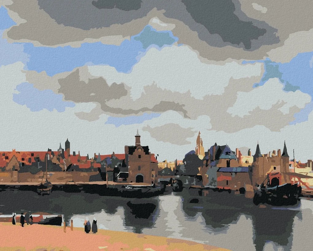 zuty zuty - malování podle čísel - pohled na delft (j. vermeer), 40x50 cm, plátno