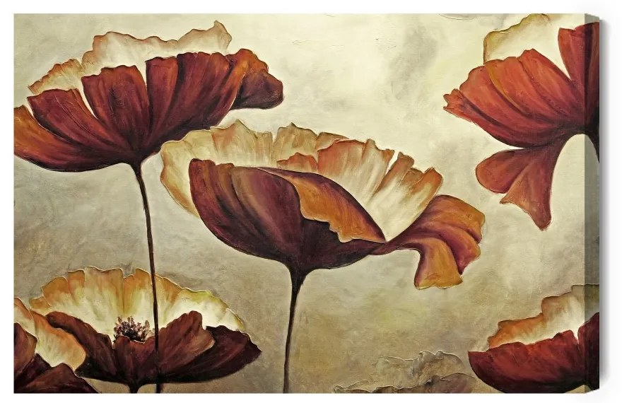 Obraz Krásné Mák Květiny Vintage Nedostatek Nedostatek Plátno Canvas 120x80