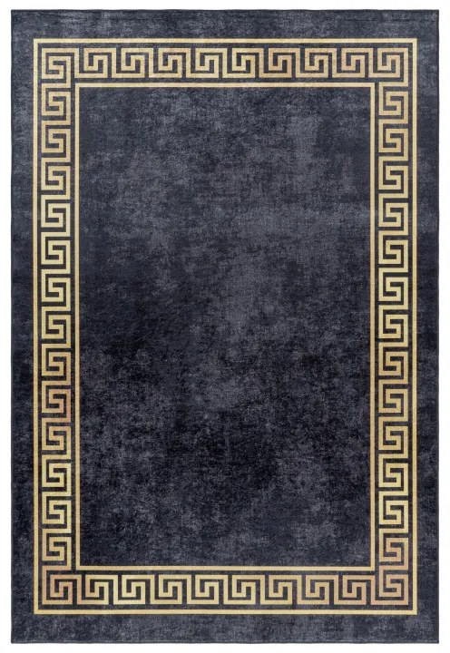 Ayyildiz, Kusový koberec Fiesta 4305 black, 120x170, černá, chodba / předsíň