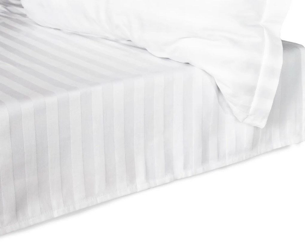 BAMBUSOVÉ PROSTĚRADLO STRIPE 160X240 CM BÍLÉ