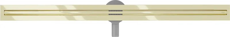 Mexen Flat nerezový sprchový žlab s rotačním 360° sifonem 120 cm, vzor SLIM, zlatá, 1541120