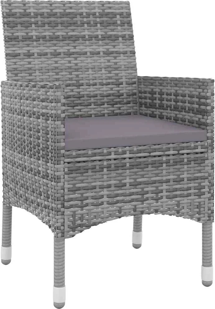 5dílný zahradní jídelní set s poduškami polyratan a sklo 3099693