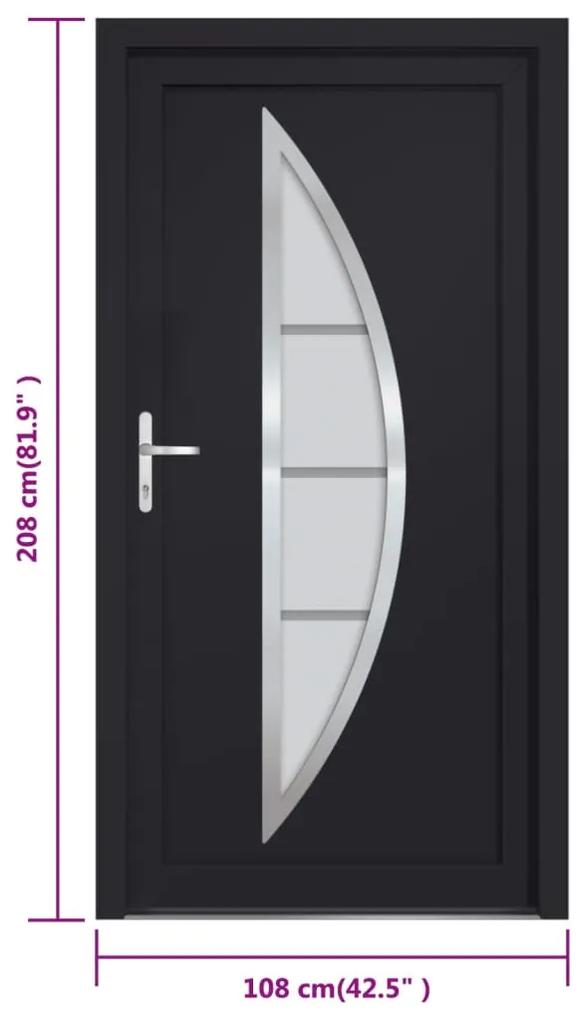 Vchodové dveře antracitové 108 x 208 cm PVC,  3187878