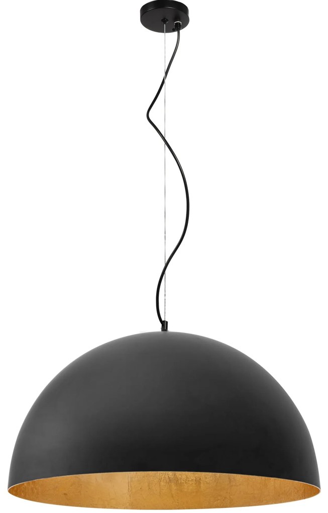 Toolight Závěsná stropní lampa s kovovou mísou černá 50cm