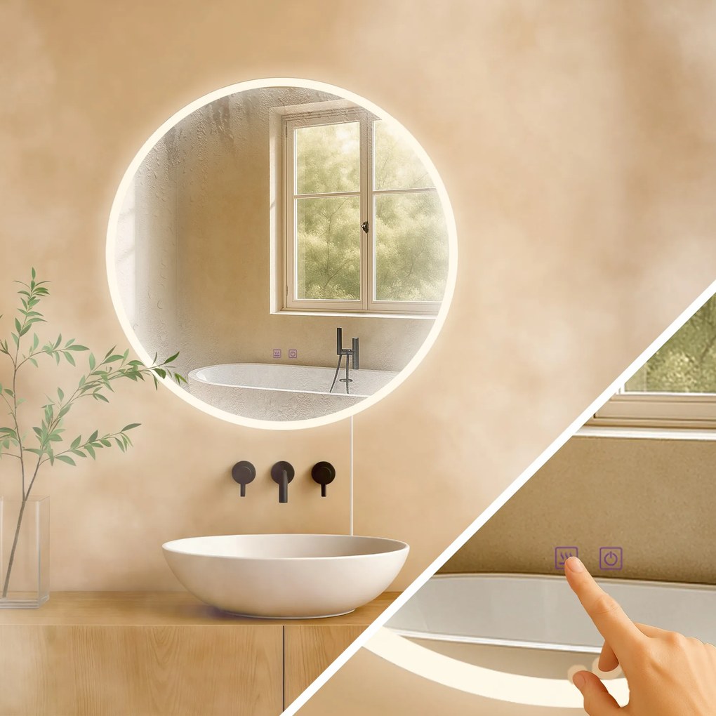 Koupelnové zrcadlo Laconia 70 bez Bluetooth – čiré sklo