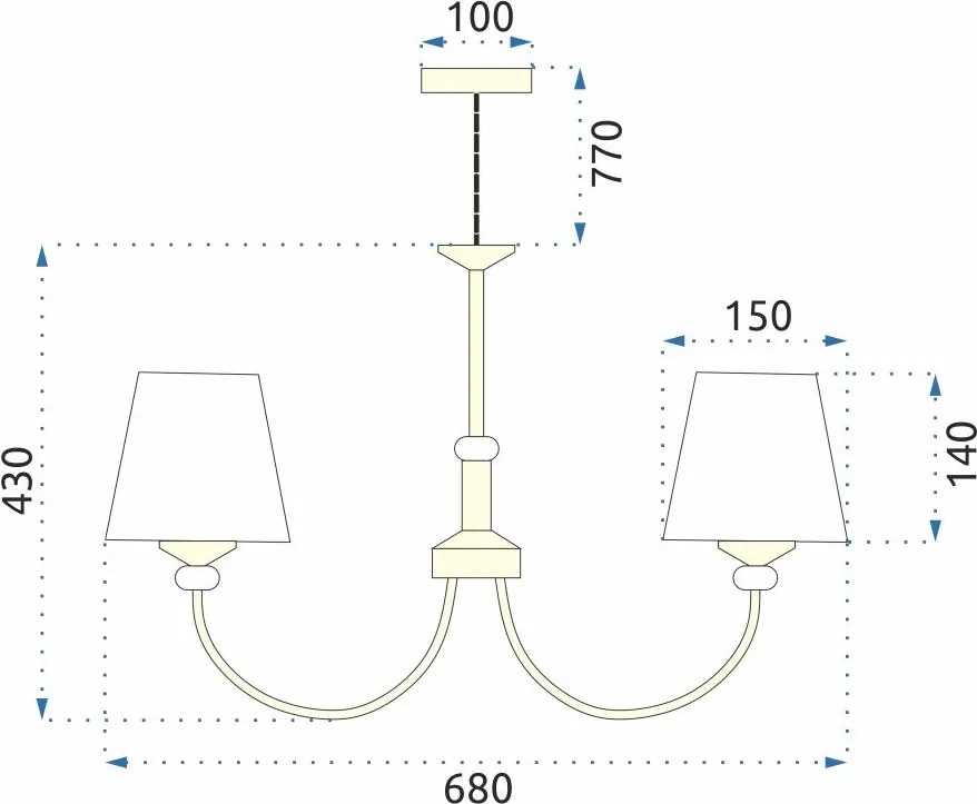 Toolight Toolight, stropní lampa 5xE14 APP1014-5CP, béžová, OSW-05557