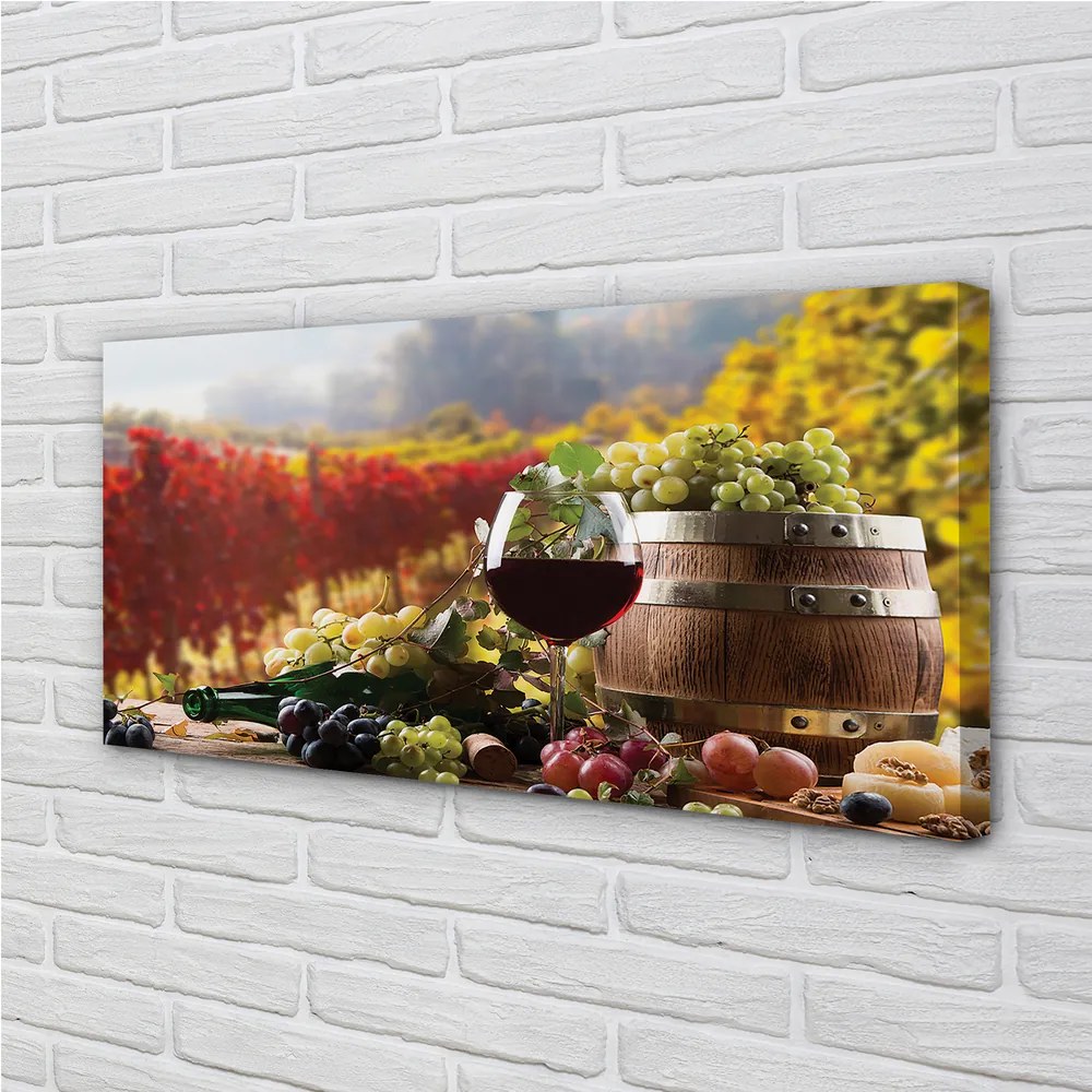 Obrazy na plátně Podzimu sklenice na víno 100x50 cm