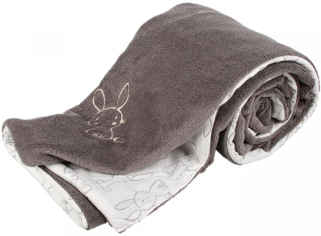 Kaarsgaren Dětská deka zajíc 70x100 cm Wellsoft bavlna šedá
