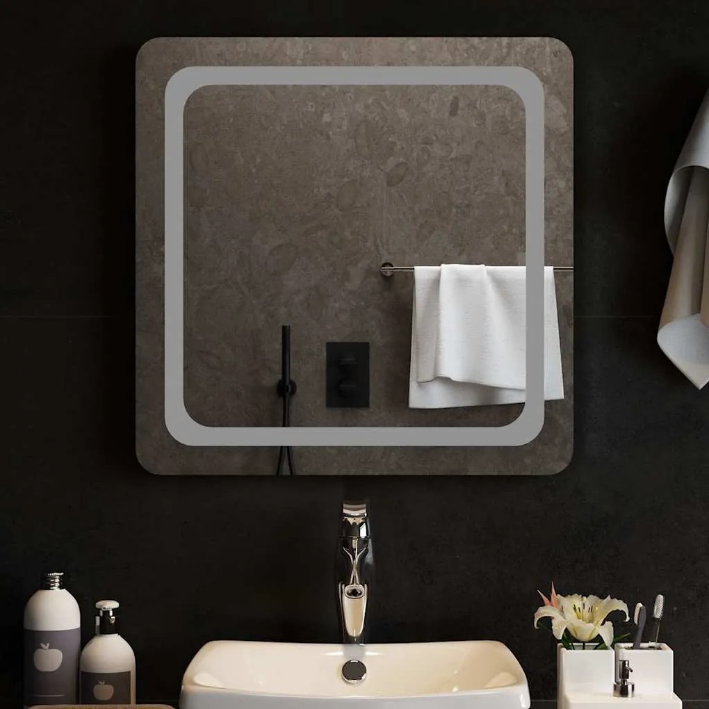 Koupelnové zrcadlo s LED osvětlením 60 x 60 cm 151778