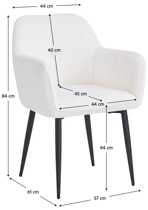 Kondela Jídelní křeslo, bílá/černá, SENER