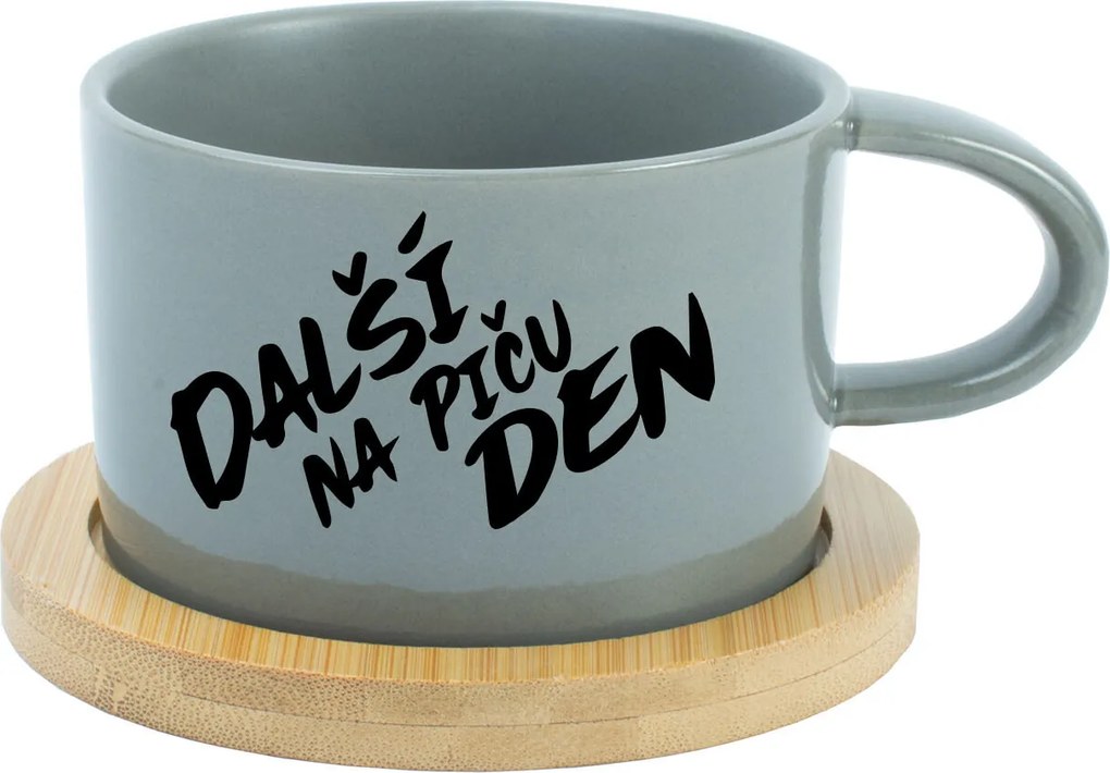 DALŠÍ NA PIČU DEN - šedý hrníček makronka 200 ml