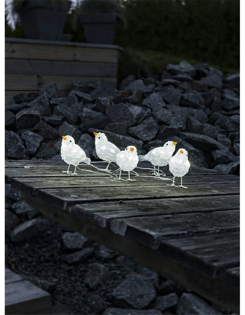 Vánoční venkovní dekorace Ptáčci, 40 LED, 5 ks