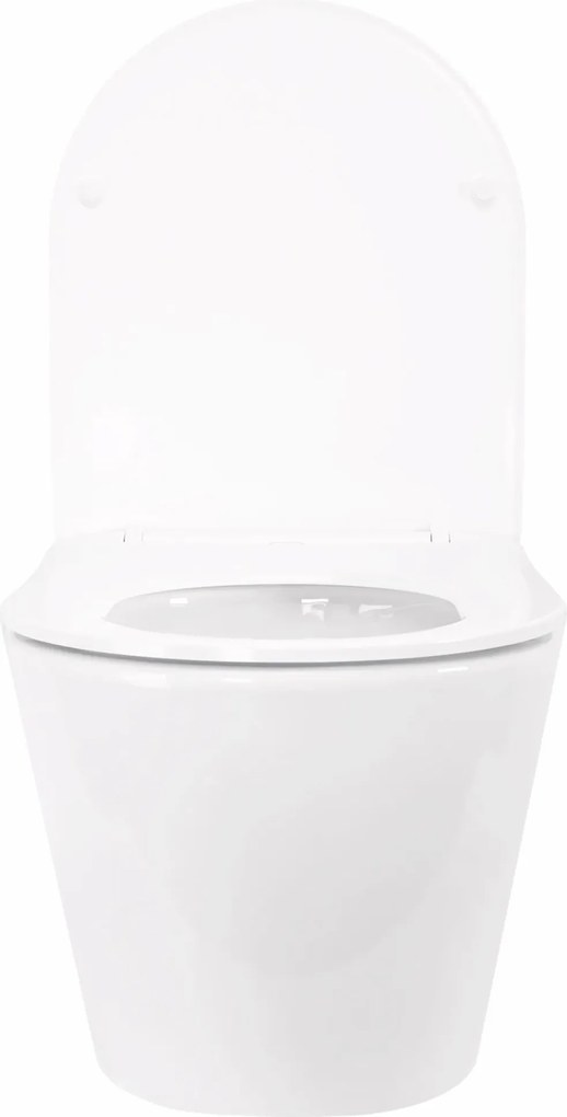 Rea Tito, závěsná WC mísa 495x360x355 mm, Tornado NFQ + WC sedátko s pomalým zavíráním, bílá lesklá, REA-C6800