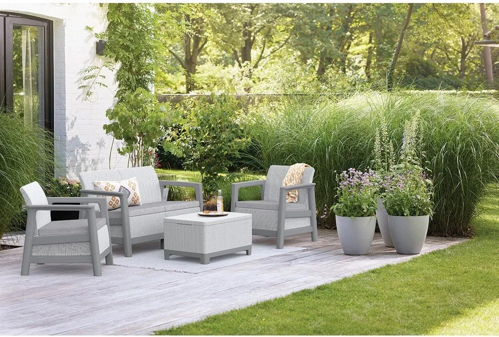 Světle šedý zahradní lounge set pro 4 Scandi Linea – Keter
