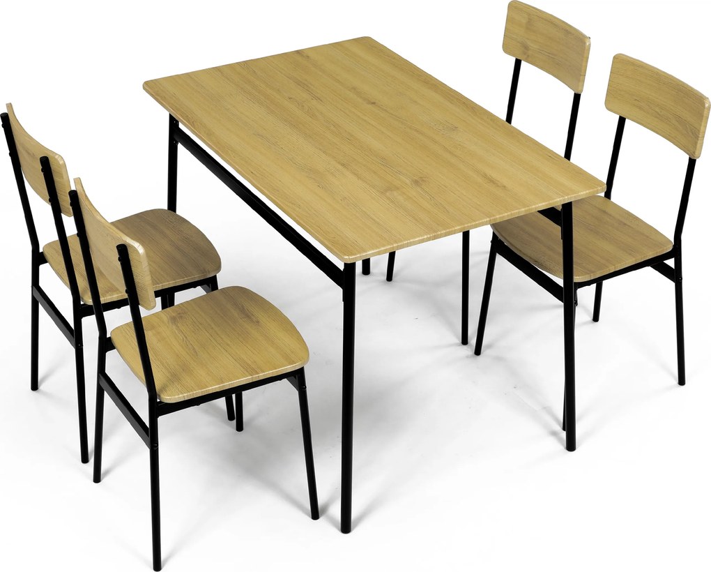 Autronic Jídelní set s 4 židlemi AUT-O2155 Odstín: Bílá