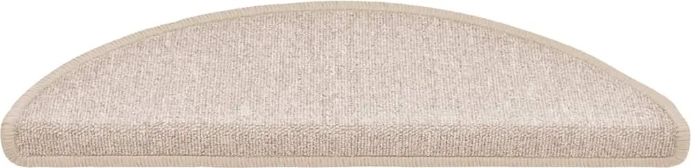Schodové rohože 30 ks 56 x 17 x 3 cm béžové, půlkulaté 3365739