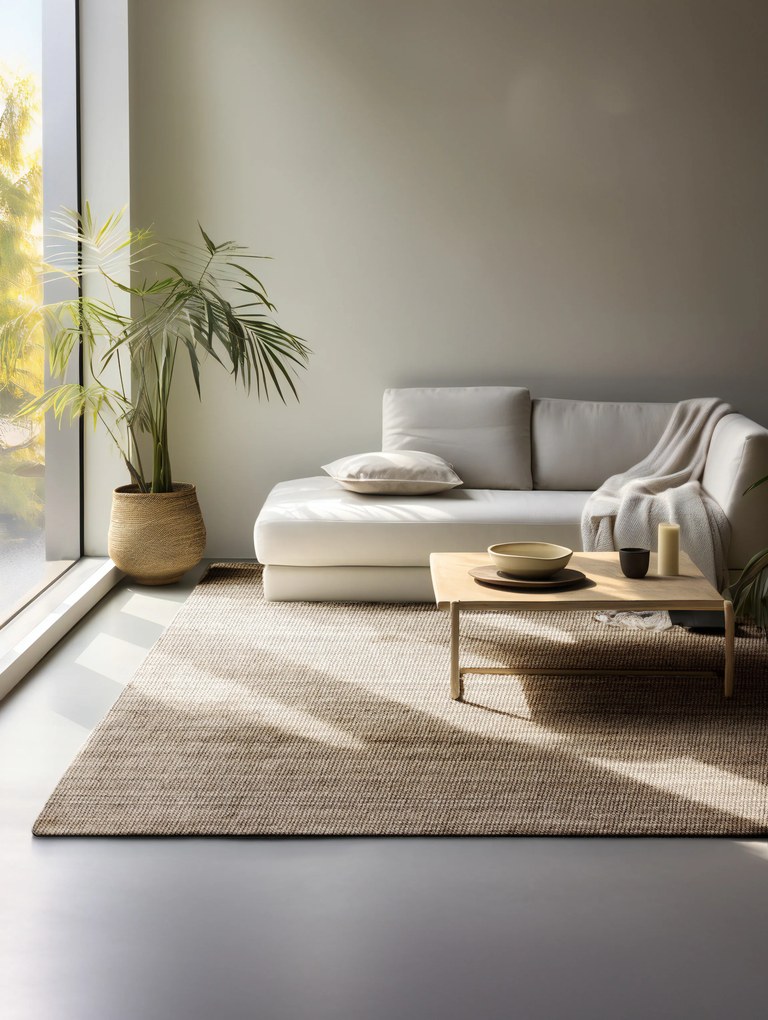 Hanse Home, Kusový koberec Bouclé Jute 105975 Grey Brown, 190x280, hnědá, chodba / předsíň