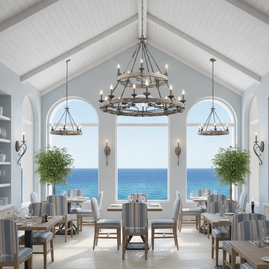 Elstead TAULBEE rustikální kovový lustr 6xE14