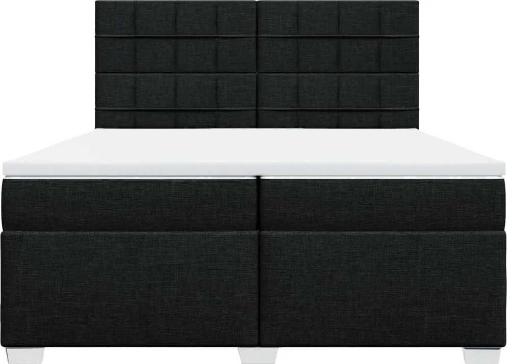 Box spring postel s matrací černá 200x200 cm textil 3292897