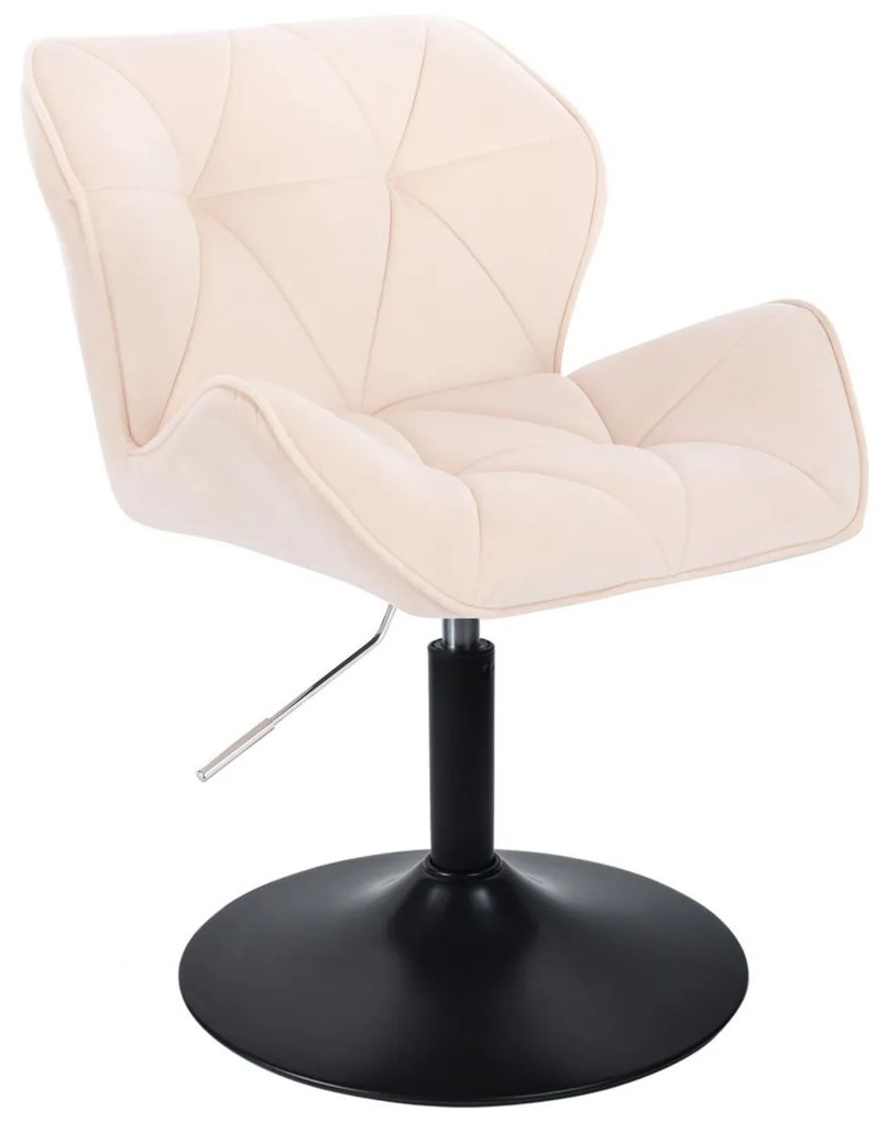 LuxuryForm DESIGN Otočná židle MILANO VELUR na černém talíři - krémová
