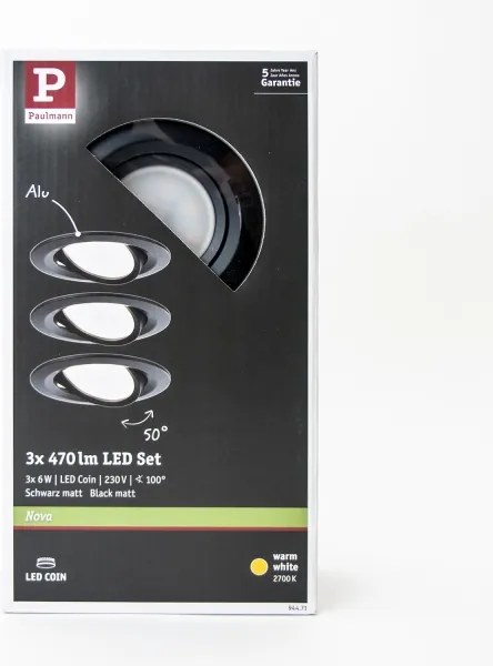 Paulmann 94471 - SADA 3xLED/6W IP23 Koupelnové podhledové svítidlo NOVA 230V