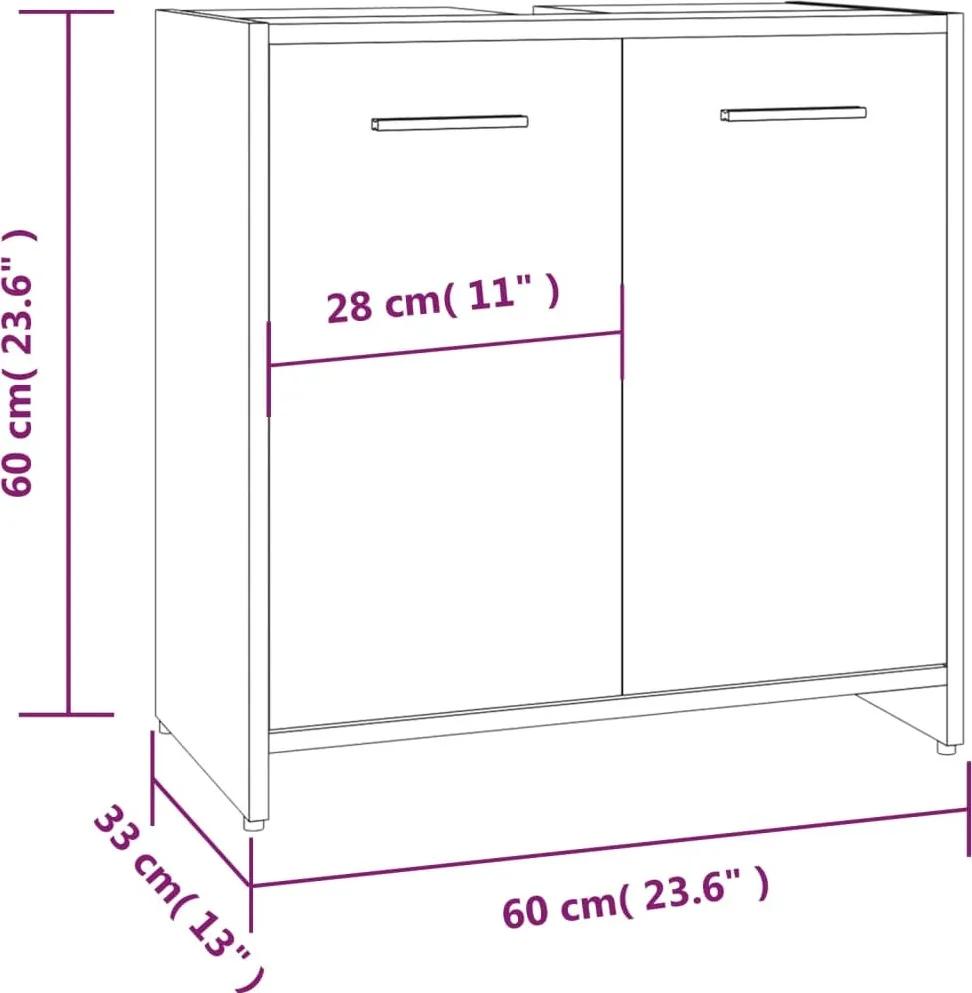 vidaXL Koupelnová skříňka 60 x 33 x 61 cm dřevotříska [802575] Barva: Bílá