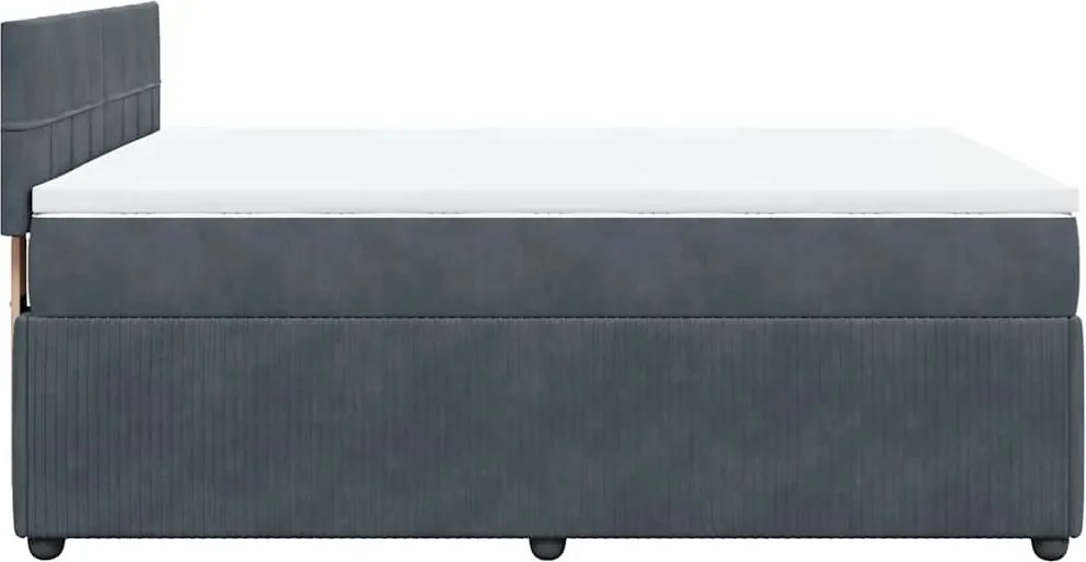 Box spring postel s matrací tmavě šedý 140 x 190 cm samet 3290035
