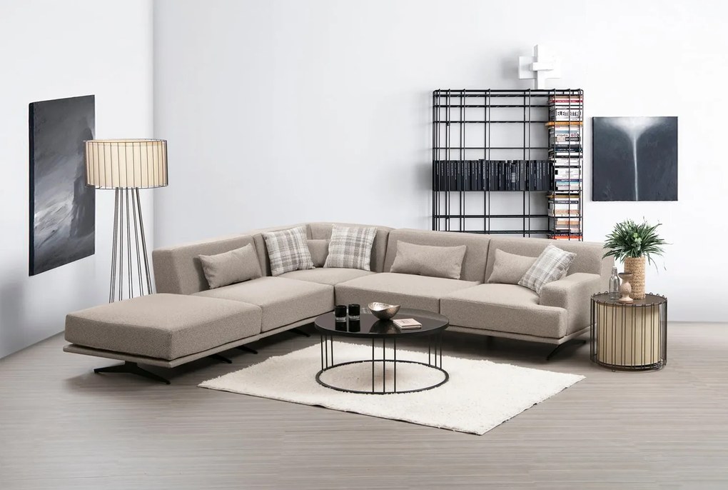 Atelier del Sofa Rohová sedací souprava Bentley Corner (PUF-O1-C-3R), Béžová