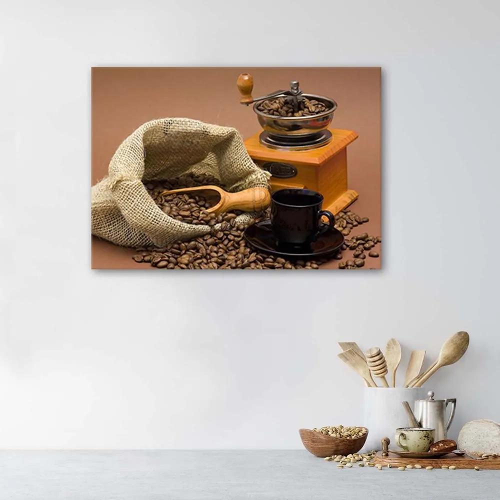 Gario Obraz na plátně Mlýnek a zrnková káva Rozměry: 60 x 40 cm