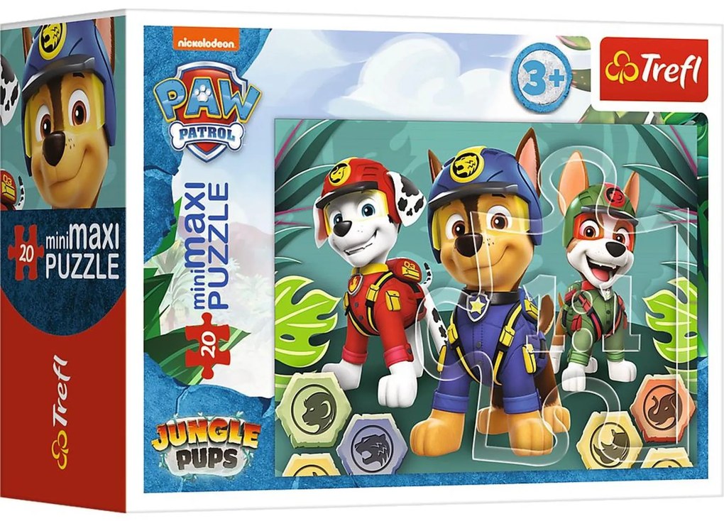 Trefl Minipuzzle miniMAXI 20 dílků Tlapková patrola/Paw Patrol 4 druhy v krabičce 11x8x4cm 24ks v boxu