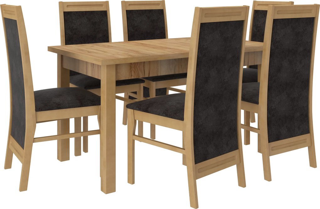 ADRK Furniture Sada stolu s židlemi RODOS 7 SE-ROD-7-C-B001