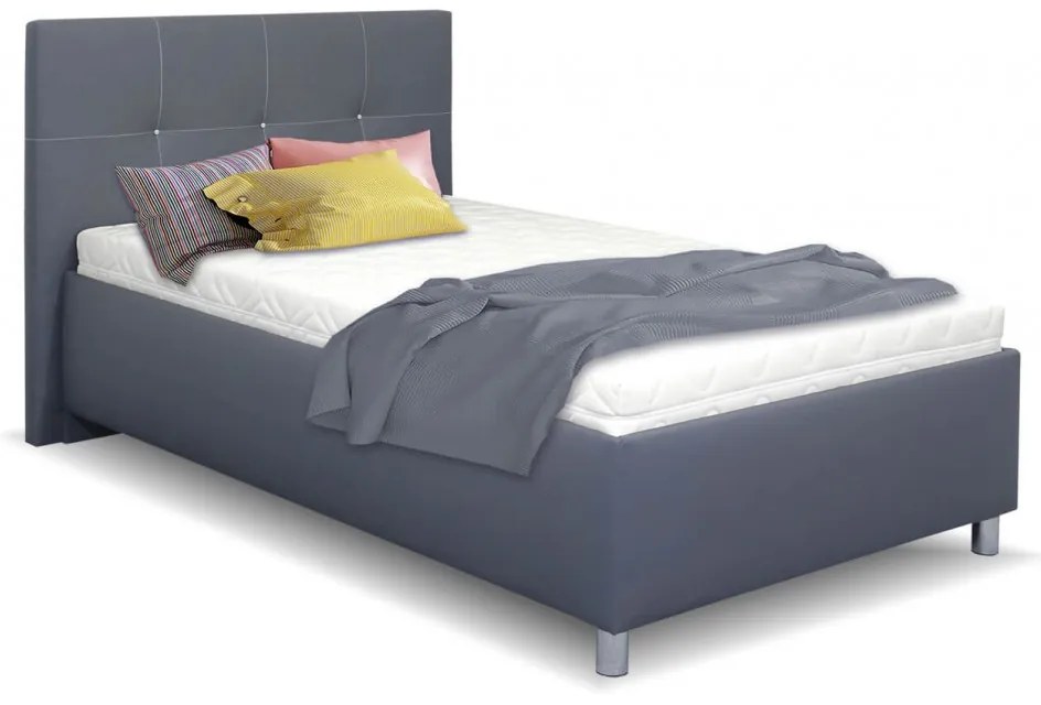 Čalouněná postel s úložným prostorem Crissy, 120x200, tmavě šedá