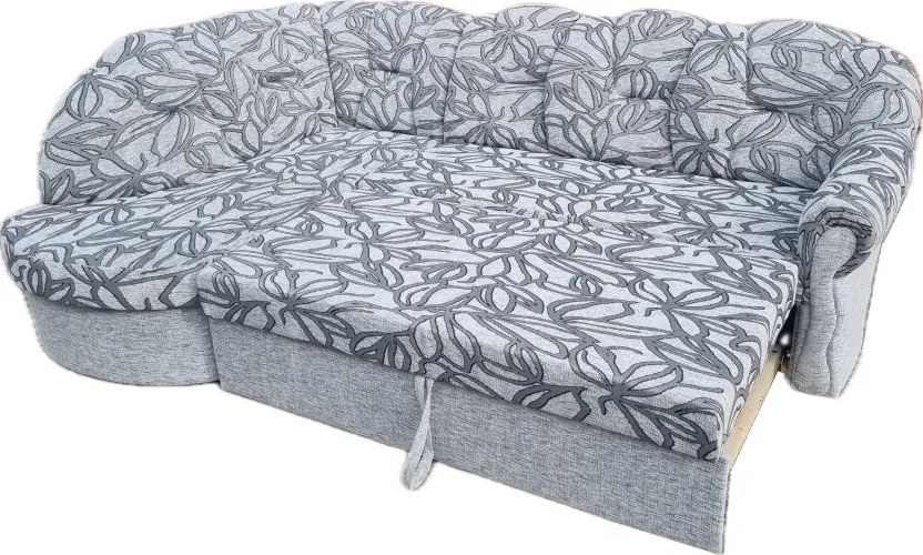 Rozkládací rohová sedačka BRIGITA pravý roh hnědá