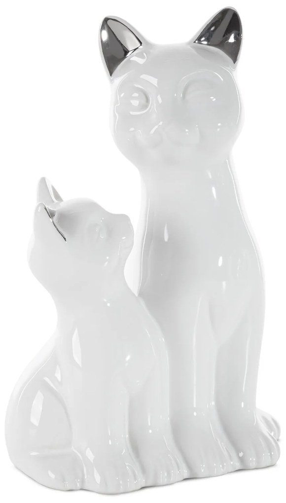 DEKORAČNÍ FIGURKA CAT 15X11X22 CM BÍLÁ
