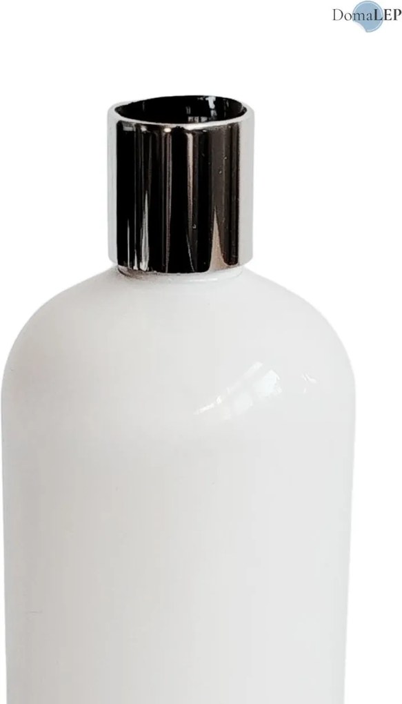 Dávkovač na mýdlo 500 ml bílý s černo-stříbrným DISC TOP BELA