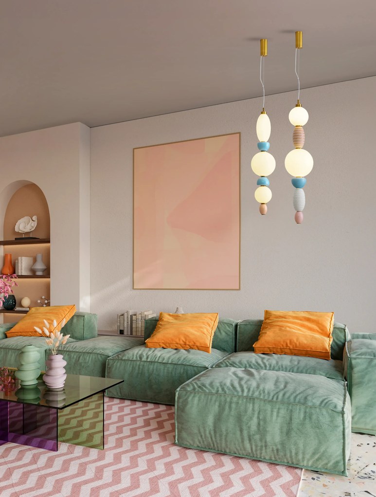 LED zlato-oranžovo-modré moderní svítidlo Obří