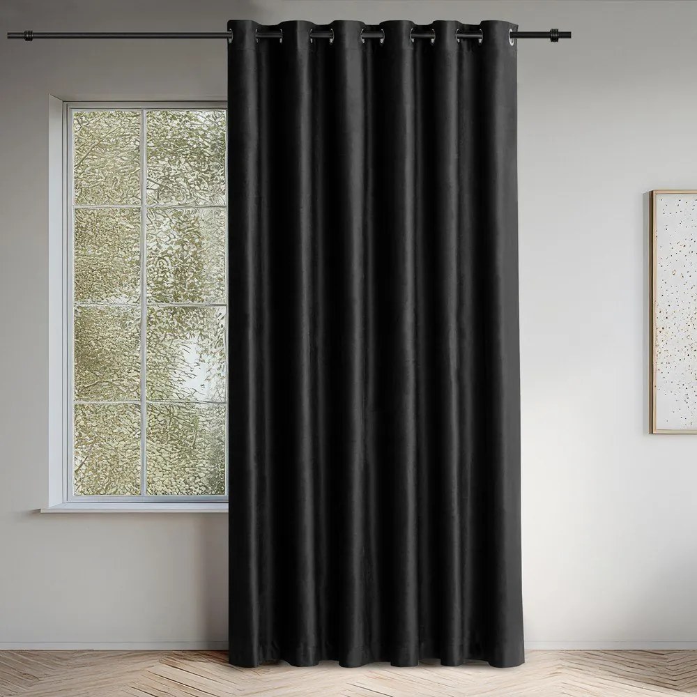 Černý sametový dimout závěs 265x250 cm Velto – Filumi