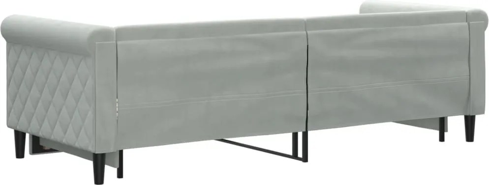 Válenda s přistýlkou světle šedá 80 x 200 cm samet 3197764