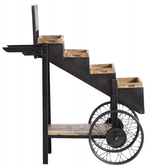 Industriální vozík s úložným prostorem masiv mango Represent
