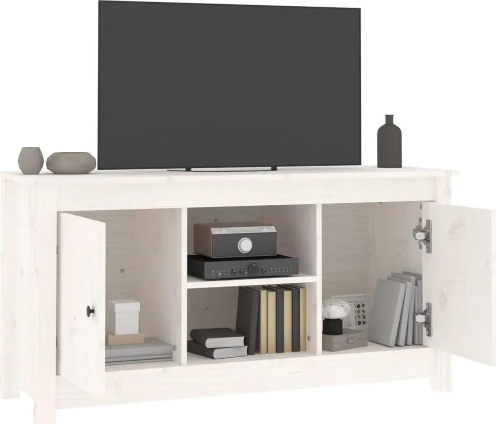vidaXL TV skříňka 103 x 36,5 x 52 cm masivní borové dřevo [814585] Barva: Černá