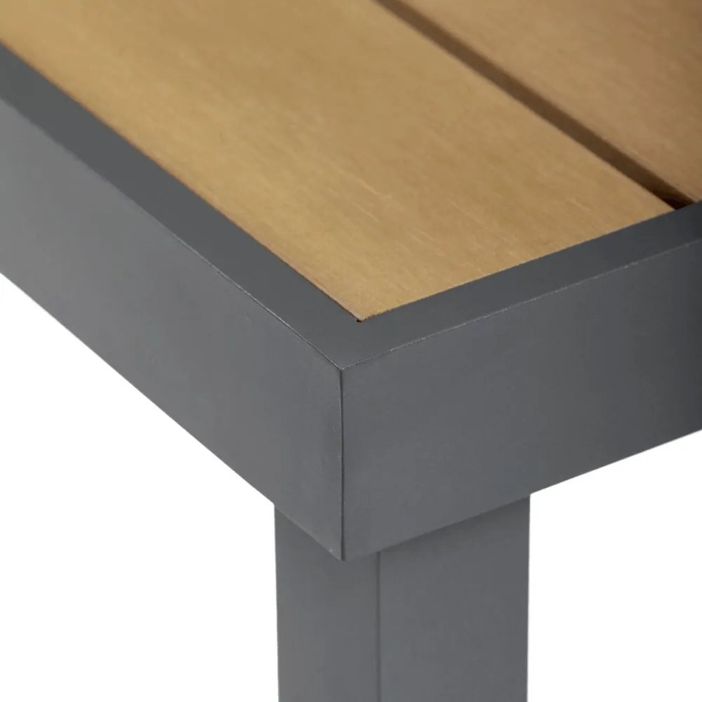 Zahradní stůl 190x90cm AZT-W1408 GREY, hliník, polywood, šedá
