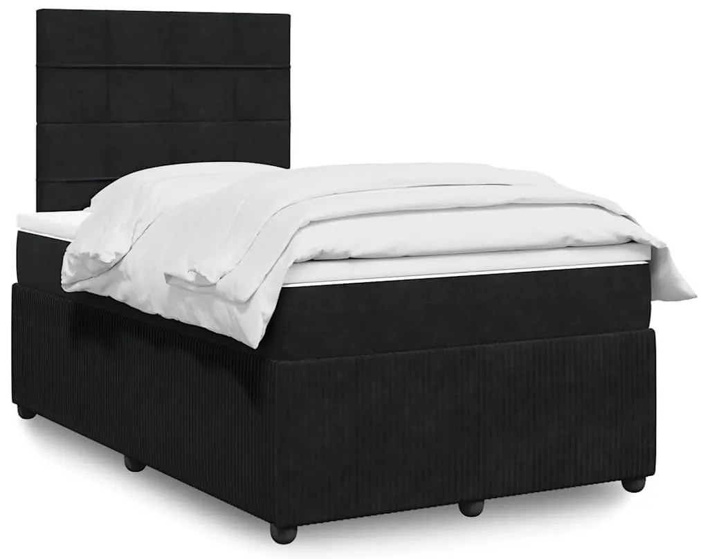Box spring postel s matrací černá 120 x 190 cm samet 3294588